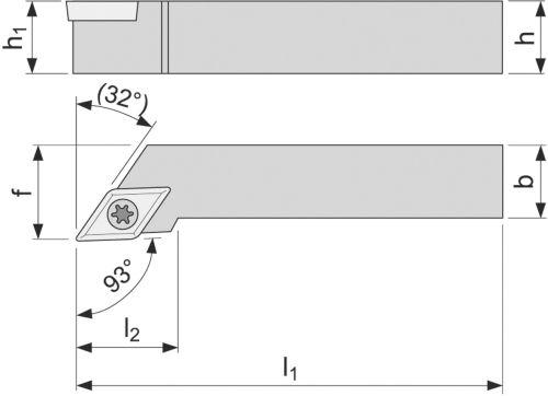 Skärhållare 93° SDJCR 1616 H11