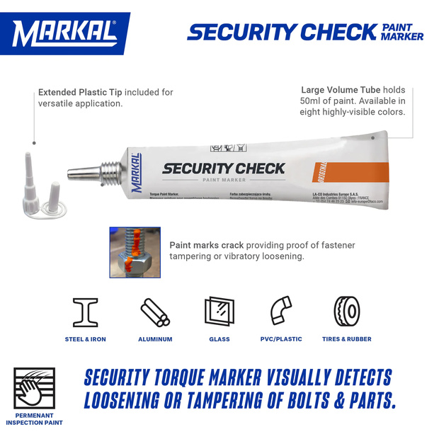Låslack Security-Check Paint Marker, Gul