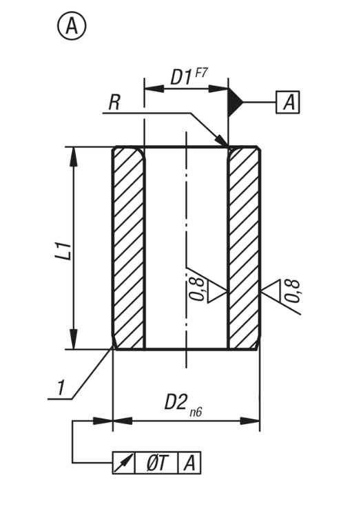Borrbussning DIN 179A 8,0x12x10mm, kort
